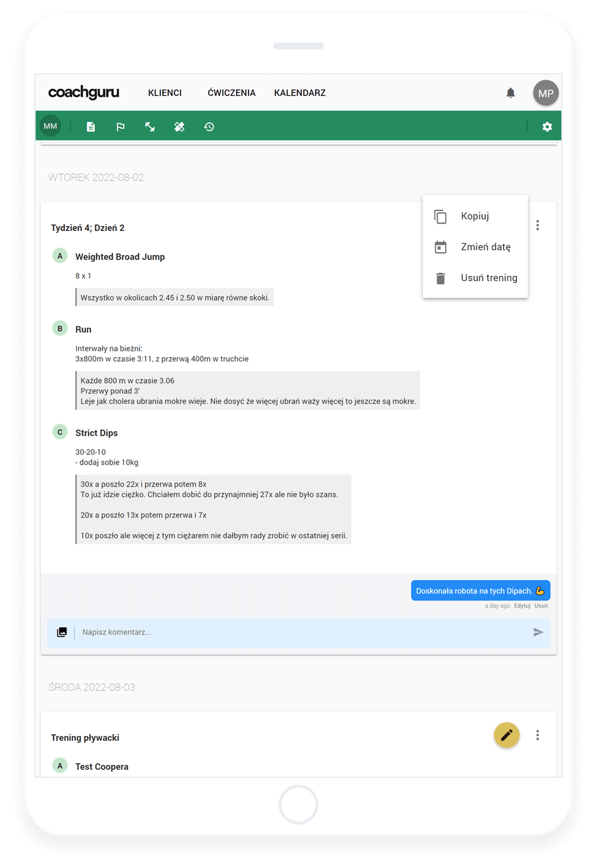 Kreator Treningów - CoachGuru - aplikacja dla trenerów personalnych